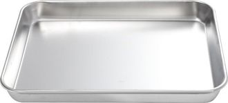 Amosfun 1stk Tablett Aus Edelstahl Tabletts F&uuml;r Couchtisch Silbertablett Verspiegelte Einfaches Trennblech Rechteckiges Essenstablett Schubladenfach Speisetel