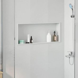 vidaXL Vidaxl - Duschnische Wei&szlig; 75 x 30 x 9.5 cm Edelstahl