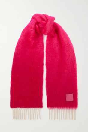 Loewe Schal Aus Einer Mohairmischung Mit Applikation - Pink