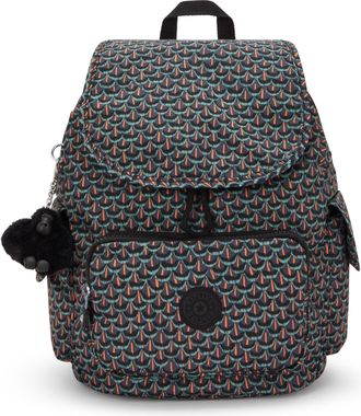 Kipling CITY PACK S Kleiner Rucksack, Geo Feather (Schwarz)