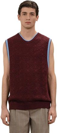 Dr&ocirc;le de Monsieur Homme, Tops, Rouge, Taille: XS D&eacute;bardeur Maille Crochet