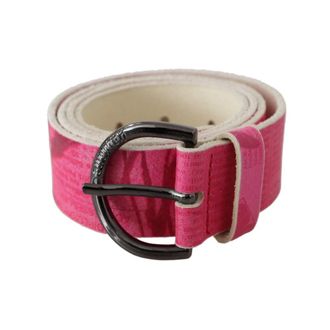 John Galliano Femme, Accessoires, Rose, Taille: 90 CM Ceinture en Cuir Rose avec Logo
