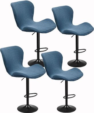 Generic Skandinavischer Barhockerbezug mit R&uuml;ckenlehne, Set f&uuml;r 1/2/4/6 Hochst&uuml;hle, &Uuml;berzug f&uuml;r K&uuml;chentheken, Einfache Montage, Waschbar