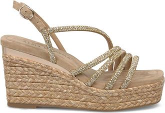 Alma En Pena Alma EN Pena, Femme, Chaussures, Beige, Taille: 38 EU Sandale compens&eacute;e tubulaire