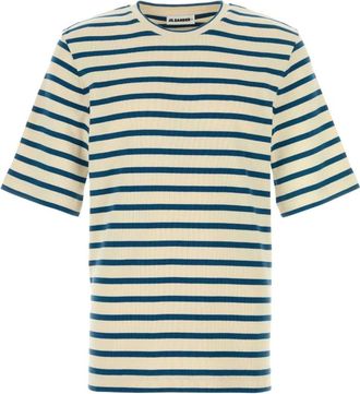 Jil Sander Homme, Tops, Multicolore, Taille: XL T-shirt en coton &agrave; col rond