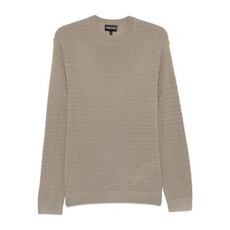 Emporio Armani Feinstrick-Pullover mit Rundhalsausschnitt - - Knitwear - Herren - Beige - 2XL