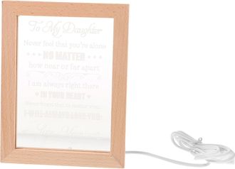 Cabilock LED Bilderrahmen mit USB Ladung Warmes Nachtlicht Freistehender Holzrahmen Kreative Tischdeko für Schlafzimmer Wohnzimmer und Büro Langlebiges Materia