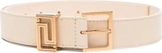 Versace Femme, Accessoires, Beige, Taille: 75 CM Ceinture en cuir Greca Goddess 3 cm