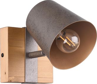 Trio Leuchten Wandspot Bell 801900167, Metall Nickel antik, Holz, exkl. 1x E14