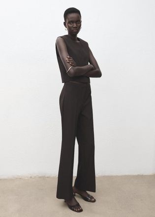 Mango Flared-Hose mit niedriger Bundh&ouml;he grau - Damen - 34 - MANGO