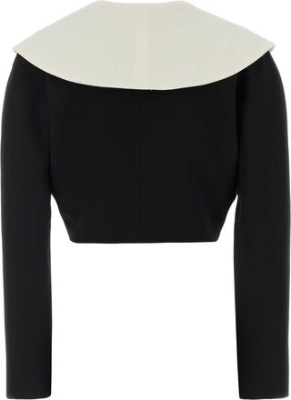 Alessandra Rich Womens Black Stretch Crepe Blazer Giacche E Gilet Jacket