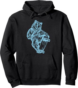 Seembo Bear Skater Skateboarding Skateboard, lustiges Tier Pullover Hoodie