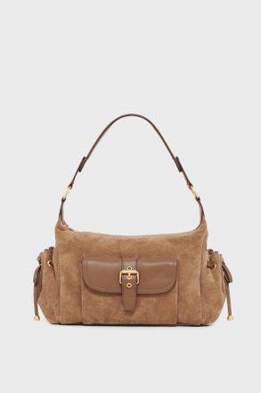 Gerard Darel Sac en cuir velours avec poches - LE EMA - Toundra