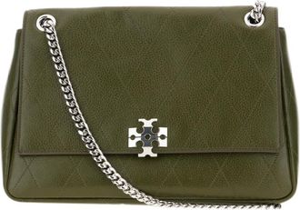 Tory Burch Charlie Quilted Shoulder Bag - Femme - Sacs - Vert - Taille: ONE Size