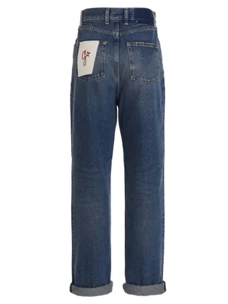 Golden Goose Womens Blue Cotton Straight-Leg Jeans Clothing