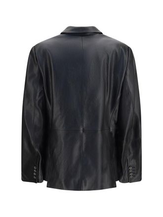 Magda Butrym Womens Leather Blazer Jacket Black Sheep Blazers & Vests