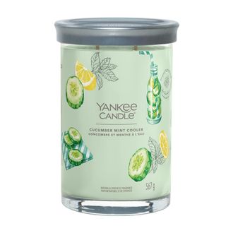Yankee Candle Company Signature Duftkerze, Gurken-Minze, k&uuml;hler, gro&szlig;e Duftkerze mit Doppeldochten, Sojawachsmischung, lange Brenndauer, perfektes Geschenk f&uuml;r Frauen