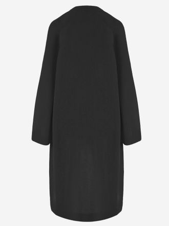 SA SU PHI Womens Long Open Cashmere And Silk Knit Black Knitwear Sweater