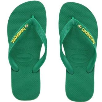 Havaianas Brasil Logo, Tongs Iconiques, Confortables et Durables, Lani&egrave;res avec le Drapeau du Br&eacute;sil et Semelle Antid&eacute;rapante aux Bandes Color&eacute;es, Adultes Unise