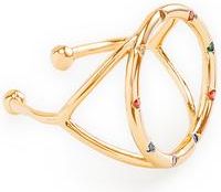 Au Printemps Paris Ring mit Kristallen - golden