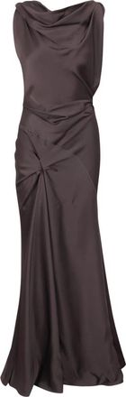Victoria Beckham Tr&auml;gerloses Maxikleid aus Krepp mit Nahtdetails - - Dresses - Damen - Grau - XS