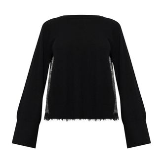 Blumarine Pullover mit Spitzendetails - - Knitwear - Damen - Schwarzk - XS