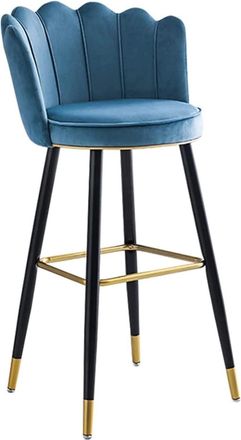 Generic Stoffbezogener Barhocker, Sitzfl&auml;che mit schwarzen Metallbeinen, 66 cm hoher Tresenhocker, einfach zu montierender Barstuhl