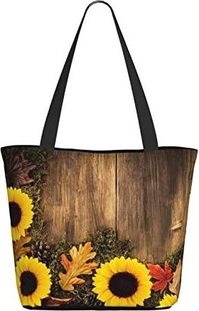 AOOEDM Sac &agrave; provisions vintage en bois et tournesol pour femme 33 x 28 x 17 cm. Le cadeau parfait pour la Saint-Valentin. Cest de la Saint-Valentin pour mam