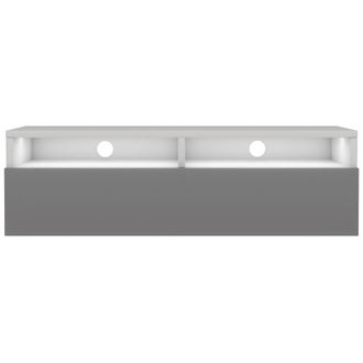 Selsey Selsey - rednaw - TV-Schrank / TV-Board stehend / h&auml;ngend, 100 cm breit (Wei&szlig; Matt / Grau Hochglanz mit led)