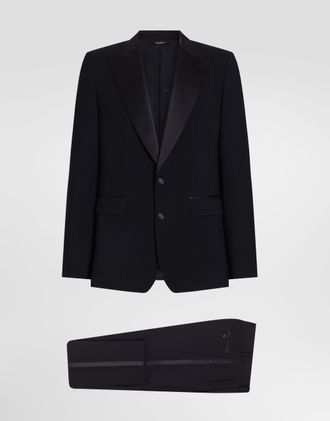 Dolce & Gabbana Single-breasted Wool Tuxedo Sicilia Light Suit - Mann Collection Blau 48