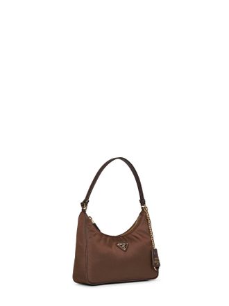 Prada Womens Mini Shoulder Bag Burnt Brown Recycled Polyamide