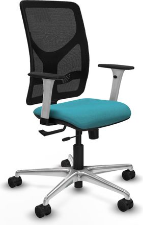 Piqueras y Crespo B&uuml;rostuhl f&uuml;r Zuhause, mit wei&szlig;en und schwarzen Armlehnen, h&ouml;henverstellbare Lendenwirbelst&uuml;tze, ausgestattet mit Syncro/Traslack und Schneideschaum, 