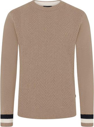 Maerz Pullover aus Merinowolle mit Fischgr&auml;t-Webmuster in