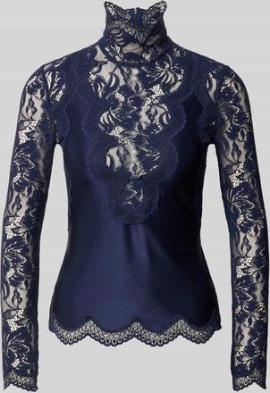 Paco Rabanne Slim Fit Bluse mit Spitzenbesatz