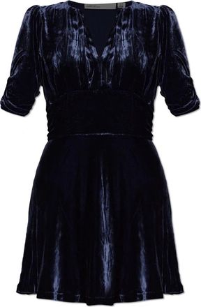 AllSaints Mini-robe en velours ENA - Femme - Robes - Bleu - Taille: 38 FR