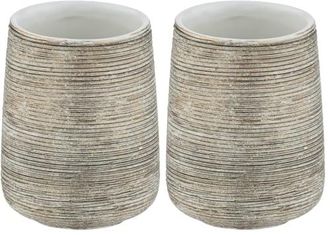 WENKO Zahnputzbecher Fedio, hochwertiger Zahnb&uuml;rstenhalter f&uuml;r Zahnb&uuml;rste und Zahnpasta aus edler Keramik mit unverwechselbarer Reliefoptik in Gold, handbem