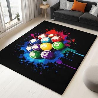 Generic Tapis Billards Peints Graffitis 120 x 170 cm pour Salon Chambre Bureau Cuisine, Tapis Int&eacute;rieur Poil Court de Doux Noir - Moquette Flanelle de Antid&eacute;r