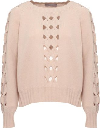 D.exterior Pullover aus Wolle und Kaschmir mit hohem Kragen - - Knitwear - Damen - Beige - L