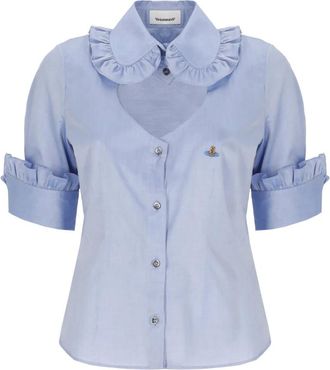 Vivienne Westwood Femme, Blouses et Chemises, Bleu, Taille: 38 FR Toulouse Frill Shirt