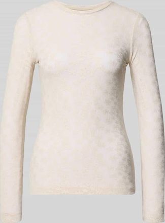 Jake*s Longsleeve mit geripptem Rundhalsausschnitt