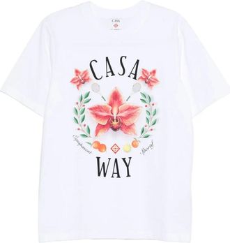 Casablanca Homme, Tops, Blanc, Taille: L Tennis Landscape Classic T-shirt