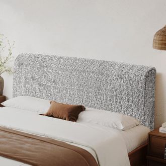 Generic Leinenstruktur Bettkopfteil Bezug Verdickte R&uuml;ckenlehne Universell passender Staubschutz f&uuml;r Kopfteil Bezug Polsterbetten Schwarz 170-190