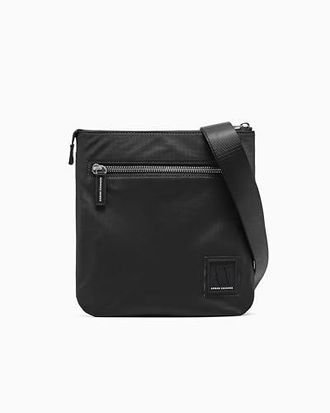 A|X Armani Exchange Icon Flat Crossbody, Bandouli&egrave;re Homme, Noir, Taille Unique