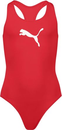 Puma Racerback Badeanzug für Mädchen Badeanzug Swim Girls schnelltrocknend Chlorbeständig, Farbe:Red, Bekleidung:128