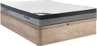 Vente-Unique Bett-Set 160 x 200 cm, Bettkasten Natur hell + Hybridmatratze 7-Zonen-Taschenfederkern & Memory-Schaum, Höhe 30 cm - ILYROS von YSMÉE