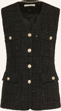 Lilienfels Lilienfels Bouclé-Weste Mit Glitzergarn Und Pailletten schwarz