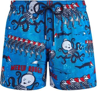 Vilebrequin Badeshorts mit Oktopus-Print - Blau