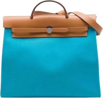 Herm&egrave;s Sac cabas Herbag Zip Pre-owned - Femme - Pre-owned - Bleu - Taille: ONE Size