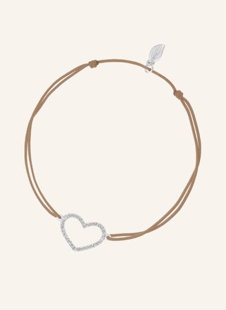 Leaf Freundschaftsarmband Heart Aus 18 Karat Wei&szlig;gold Mit Diamanten beige