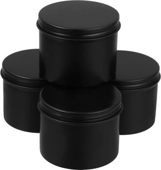 BESPORTBLE Warmhm 120 ml Schwarzer Aluminium Dose mit Schraubdeckel Runder Metallbeh&auml;lter zur Aufbewahrung von Tee S&uuml;&szlig;igkeiten und Kosmetika Kompakte Dichte Dose